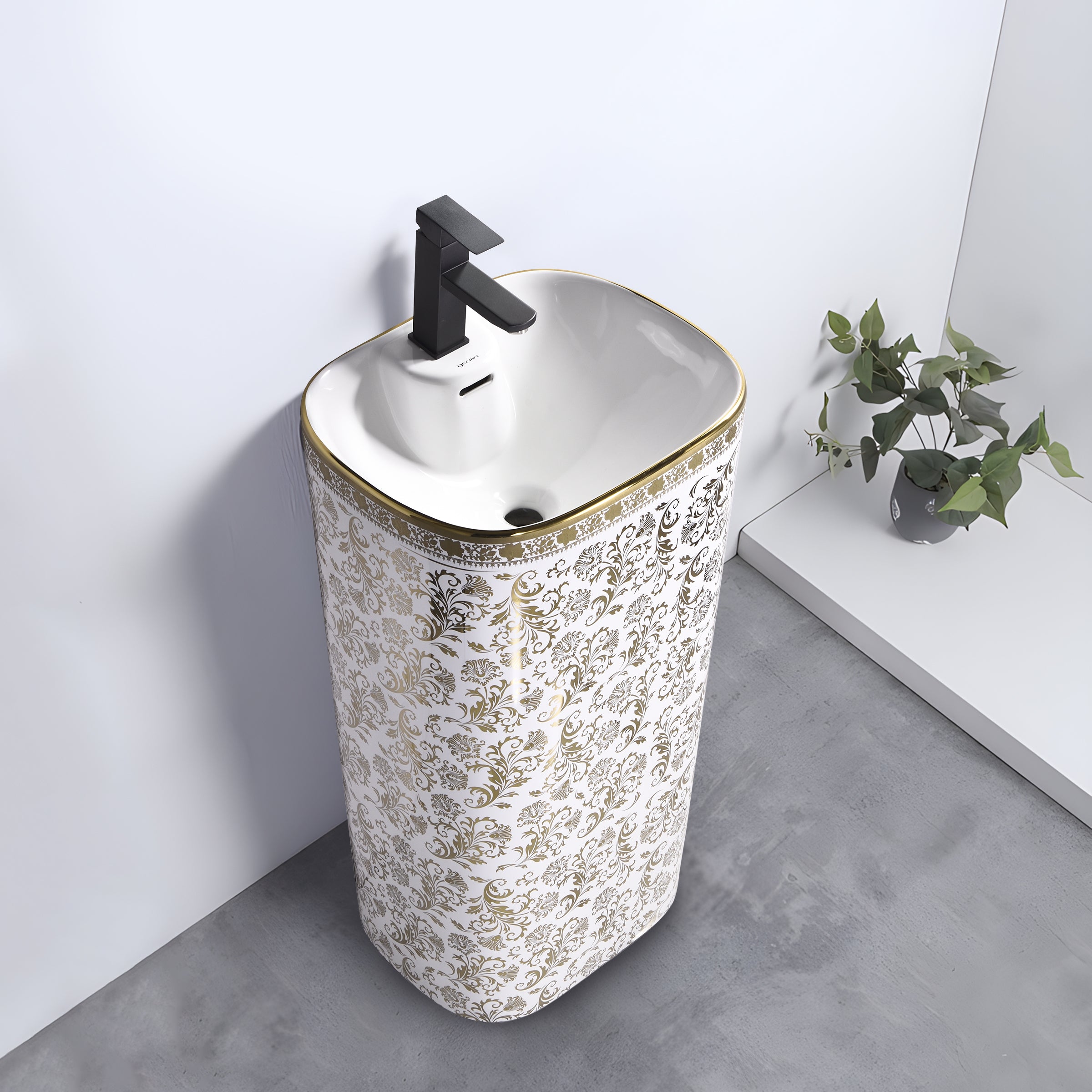 Designer Standing Basin - TR 20201 - ALISTAR FLORA GOLD – Germa Store